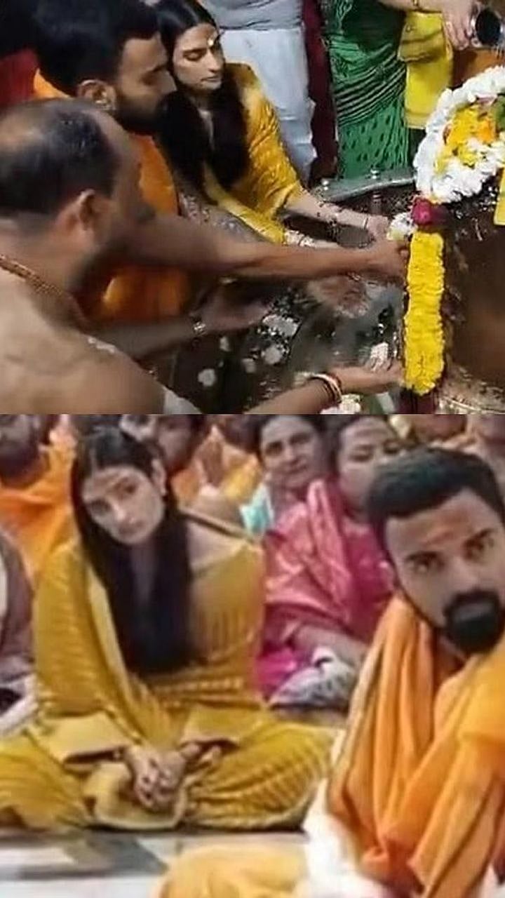 Inside pics of KL Rahuk-Athiya Shetty's Mahakaleshwar temple 'Puja'