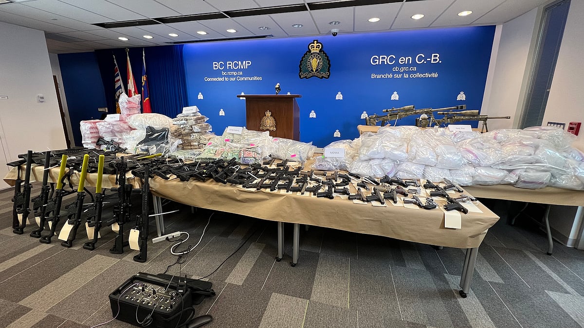 UPDATED: BC RCMP seize 1/2 tonne of drugs, 89 firearms, $500,000 cash ...
