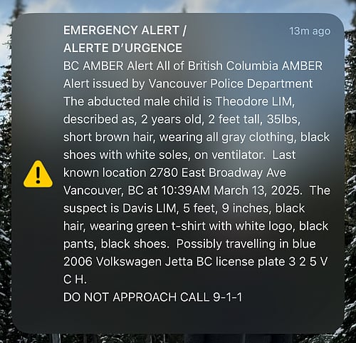 BREAKING: Amber Alert issued in Vancouver after father abducts son he ...