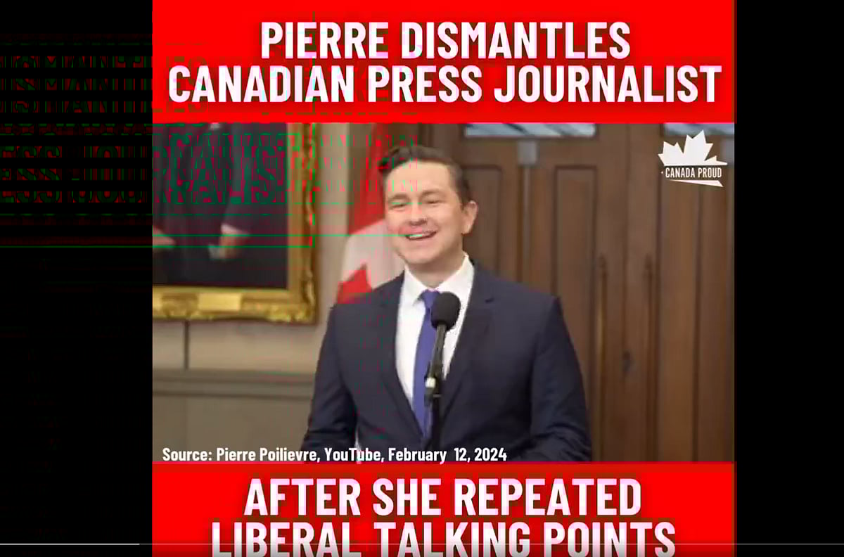 WATCH: Poilievre laughs at Canadian Press