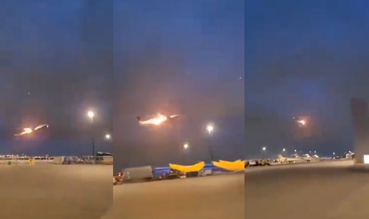 WATCH: Engine on Air Canada Boeing 777 catches fire moments after ...