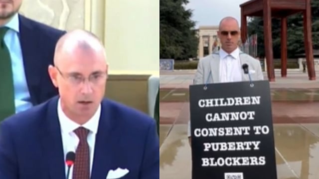 WATCH: Billboard Chris speaks to UN on gender transitioning as child abuse