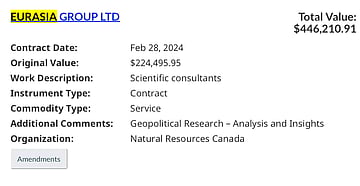 American firm employing Mark Carney's wife receives huge contracts from ...