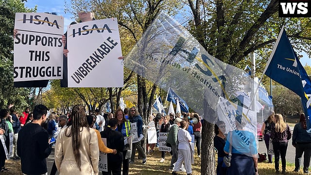 WATCH: Healthcare workers protest in Calgary voicing their demands