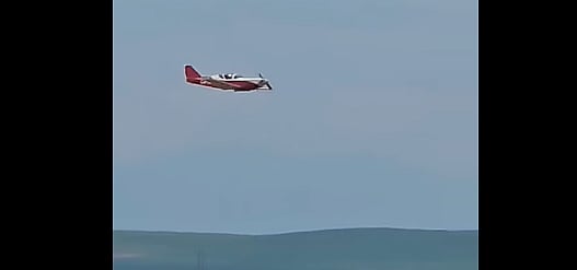WATCH: Pilot brings in airplane for belly landing at Springbank Airport