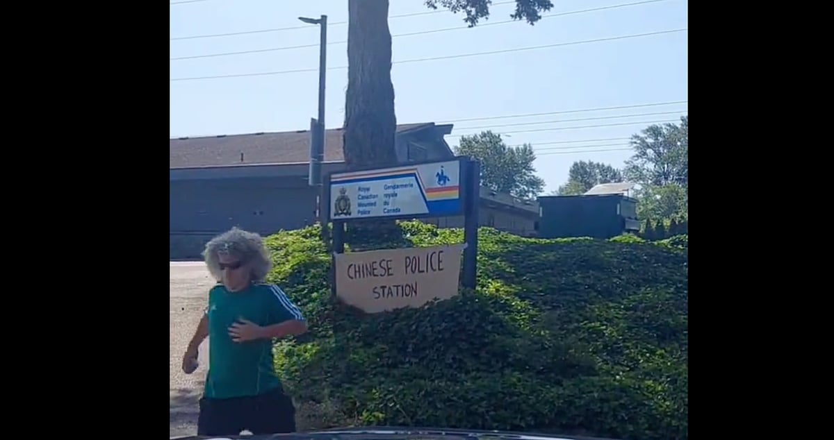 WATCH: BC man puts Chinese police station sign in front of RCMP office