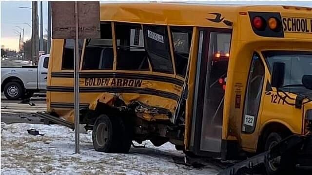 UPDATED: Three kids injured after garbage truck hits school bus in ...