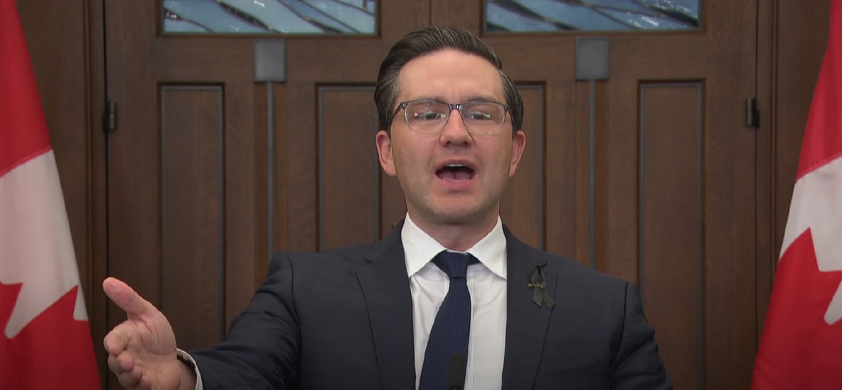 WATCH: Global News reporter heckles Poilievre, allegedly tells him to ...